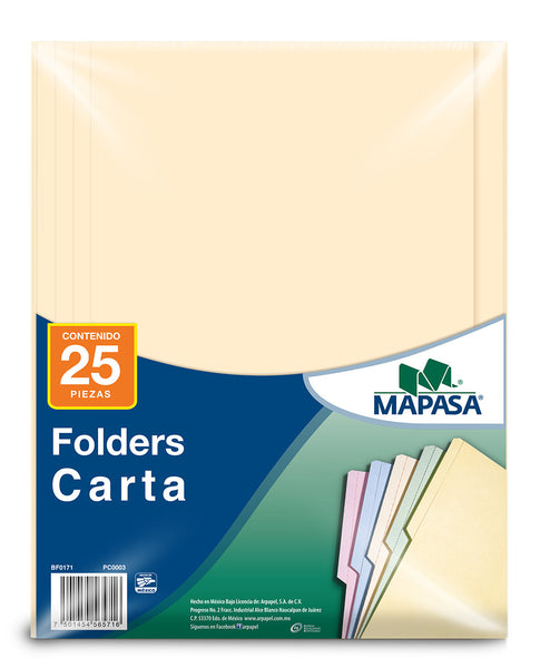 Folder Mapasa Carta Crema C/25 – Tuksonora
