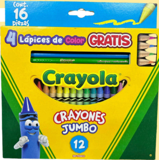 Crayón Crayola C/12 Jumbo + 4 Lápices De Color – Tuksonora