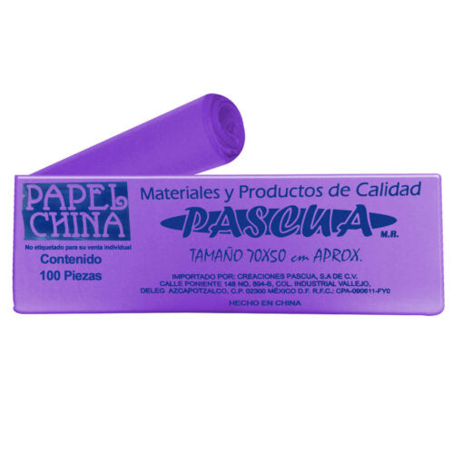 Papel China 50X75 Pliego Pascua C/100 Morado – Tuksonora